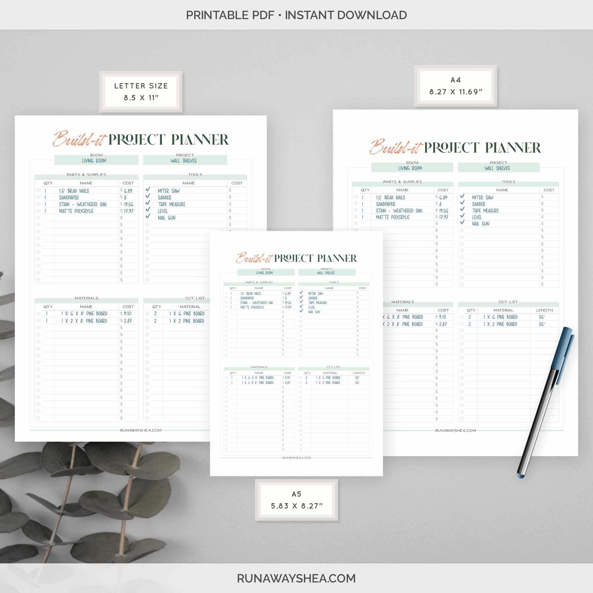 DIY Home Project Planner Printable Mini Plan and Design Your Home ...
