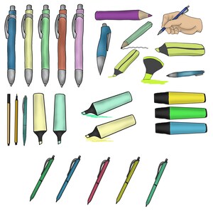 Cliparts Pens/pencils Digital Flipchart Style - Etsy