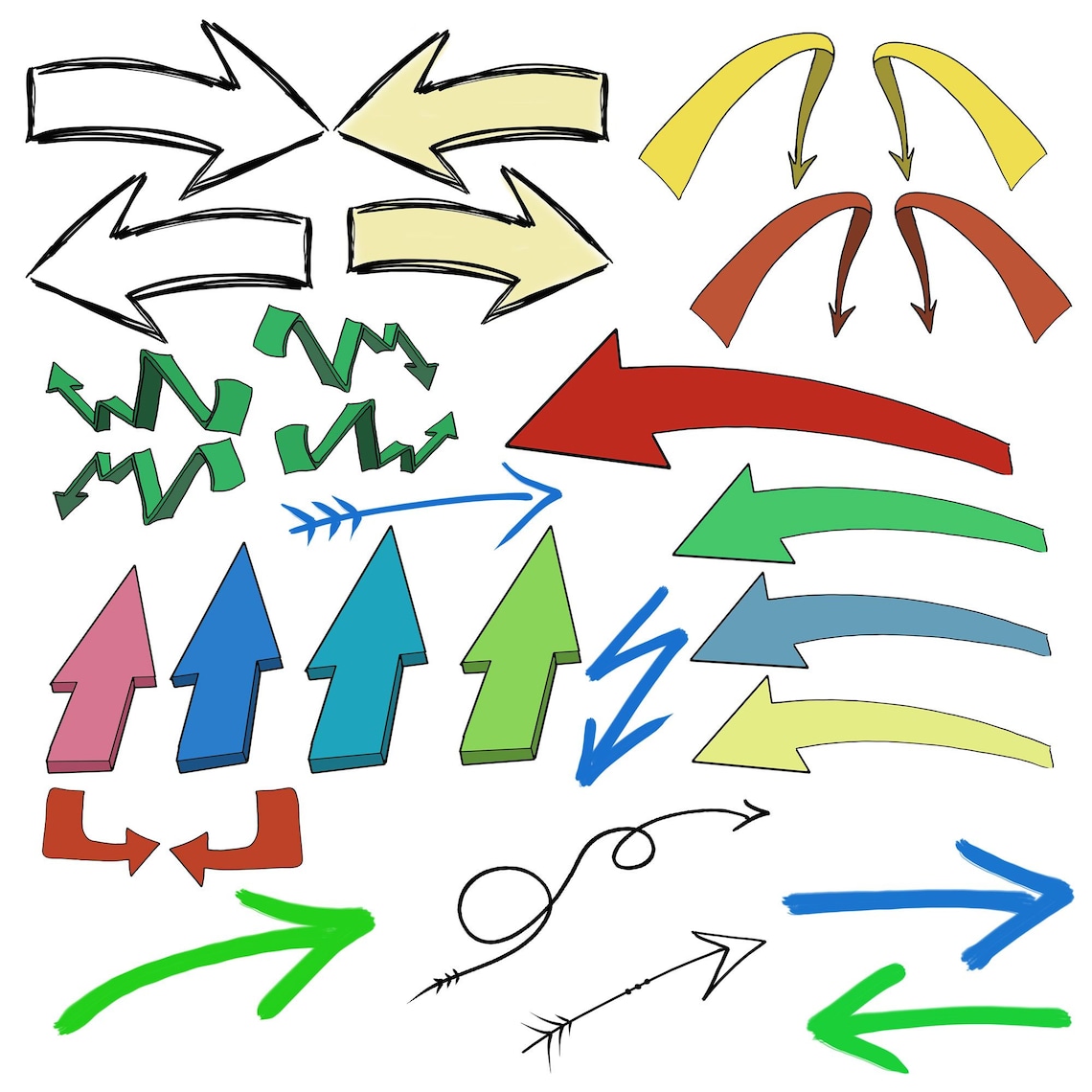 Cliparts Arrows Set2 Digital Flipchart Style | Etsy