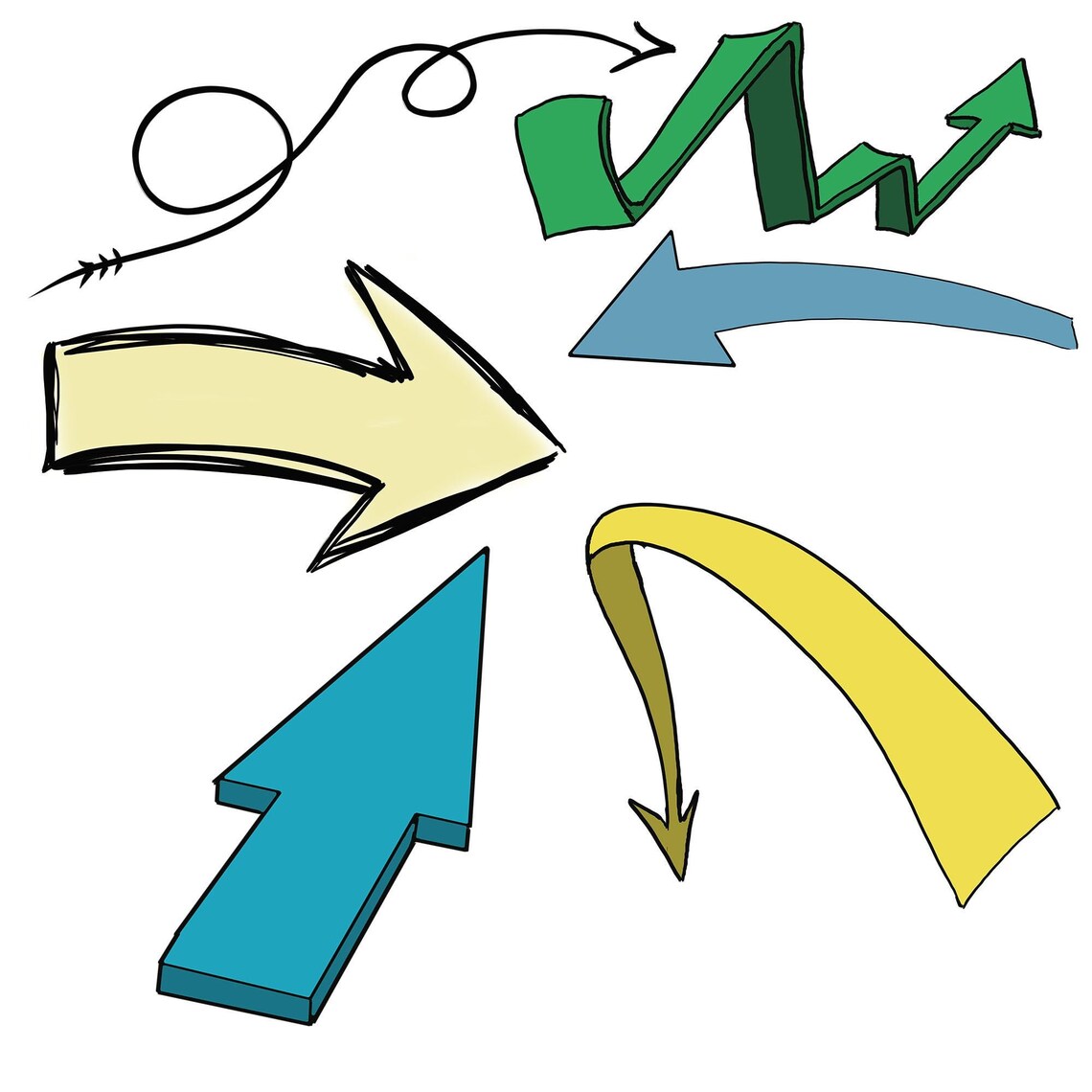 Cliparts Arrows Set2 Digital Flipchart Style - Etsy.de