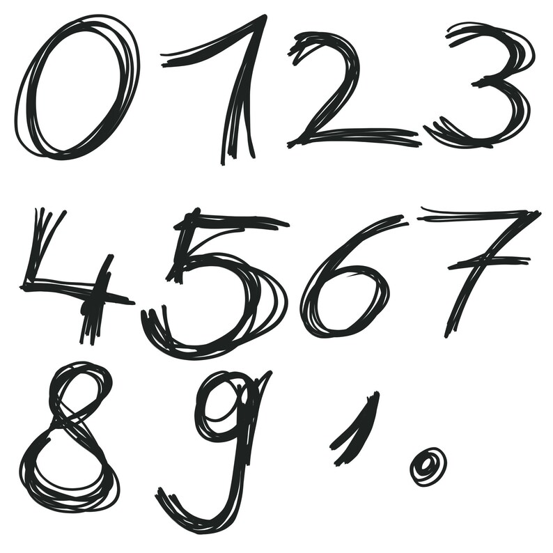 Clipart's Numbers scribble Digital Flipchart | Etsy