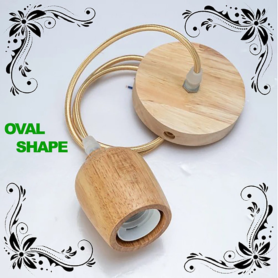 E27 Wooden Pendant Lights Kit / Retro Wood Pendant Lamp Kit E26,E27 ...