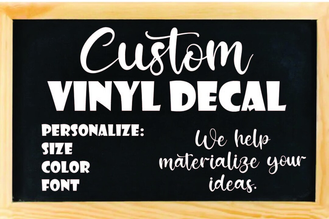 Vinyl Sticker Custom Decal - Your Creation - Choose Text, Color, Font ...