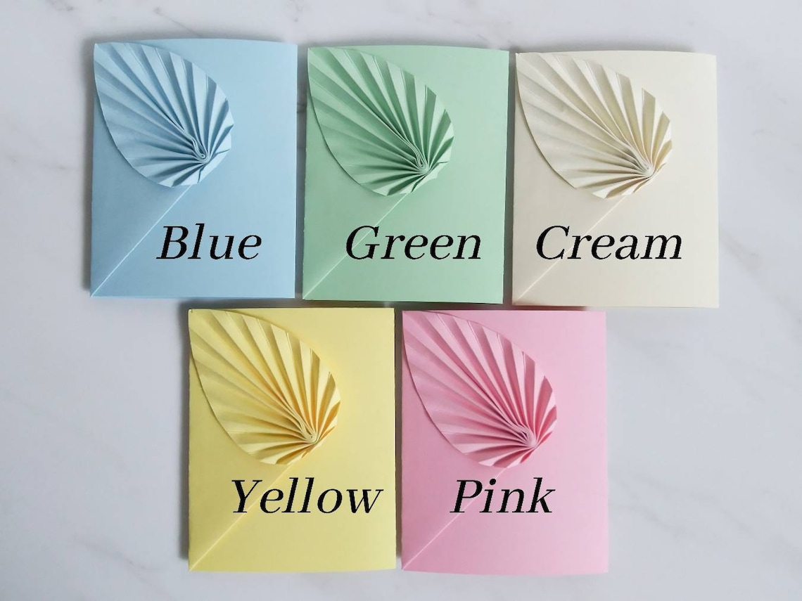 Blank Leaf Origami Card Pastel Leaves Card Spring Cards | Etsy
