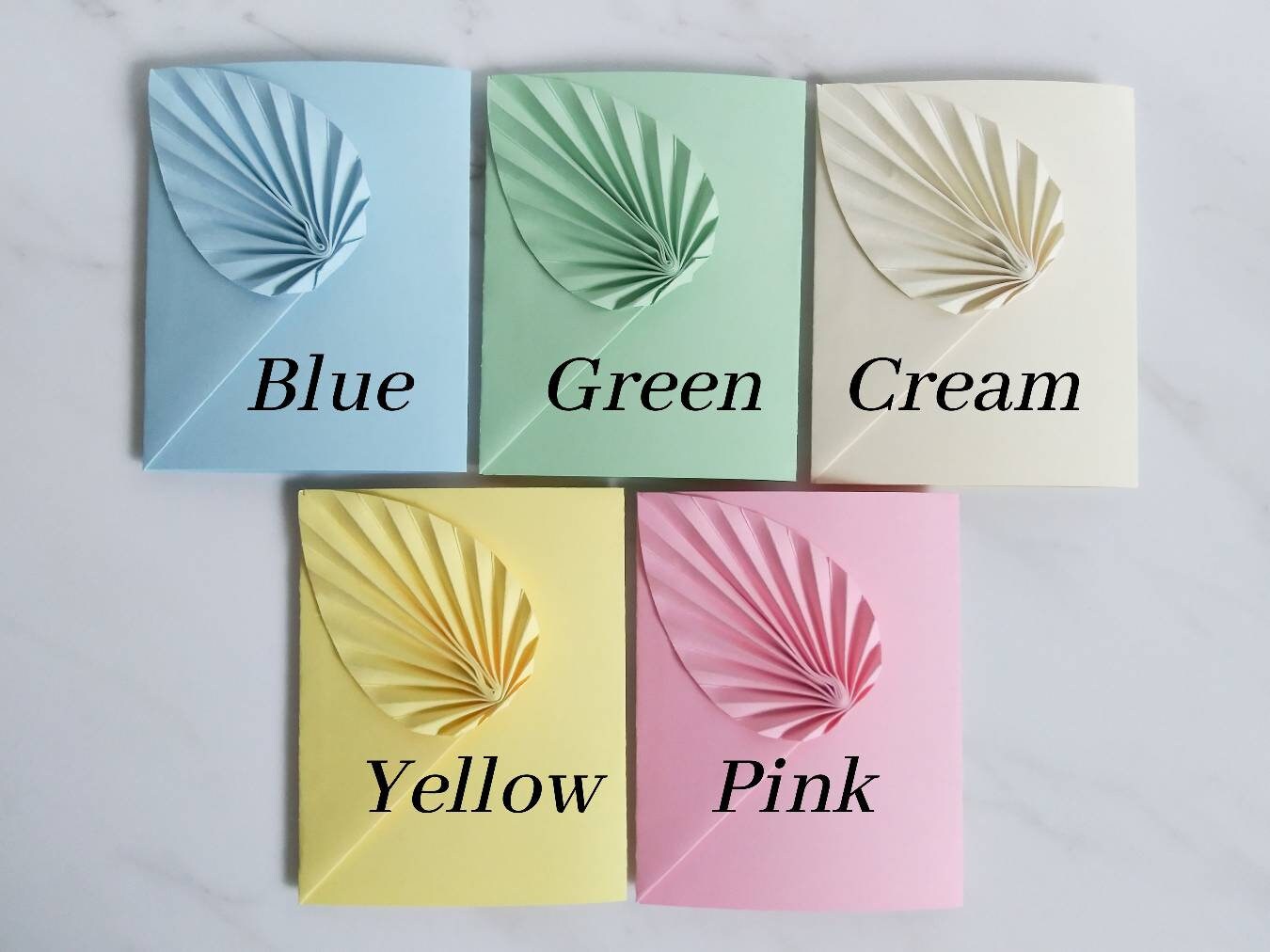 Blank Leaf Origami Card Pastel Leaves Card Spring Cards Easter Note ...