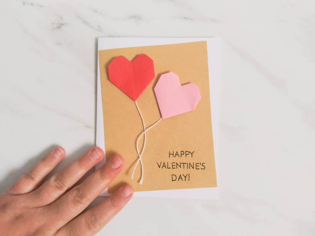 Origami Balloon Card Origami Valentine Card Origami Card - Etsy