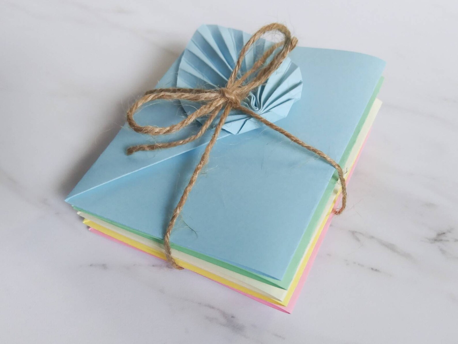 Blank Leaf Origami Card Pastel Leaves Card Spring Cards Easter Note ...