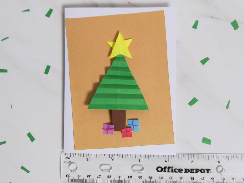 Origami Christmas Tree Card Merry Christmas Card Origami Card Presents ...