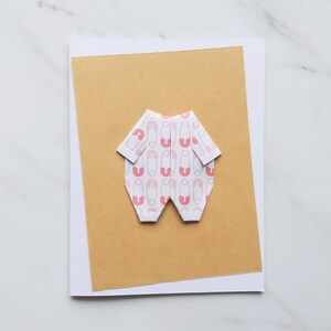 Card Baby Shower Girl Onesie Card for New Baby Origami Card - Etsy