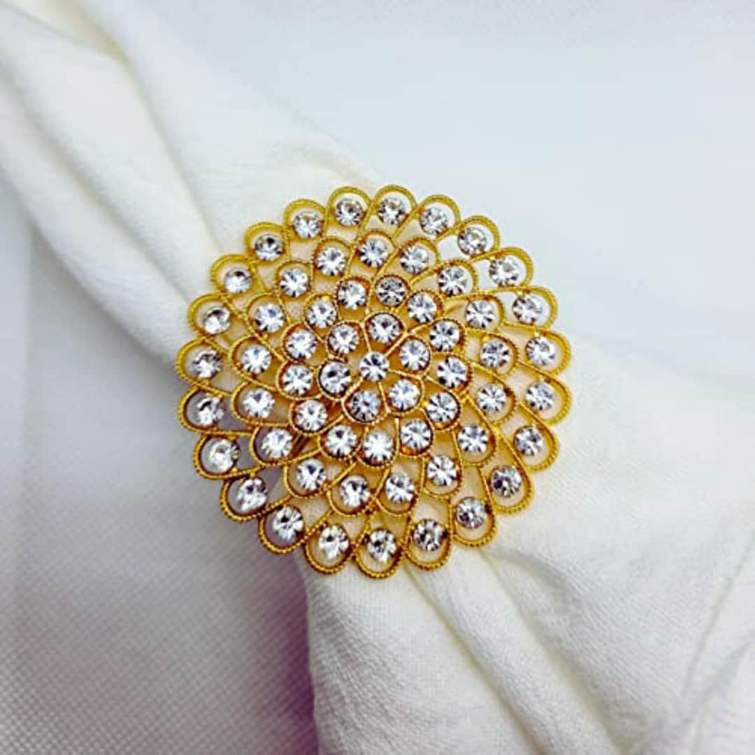 Gold Napkin Rings Vintage Napkin Rings Rhinestone Napkin Rings Weddings ...