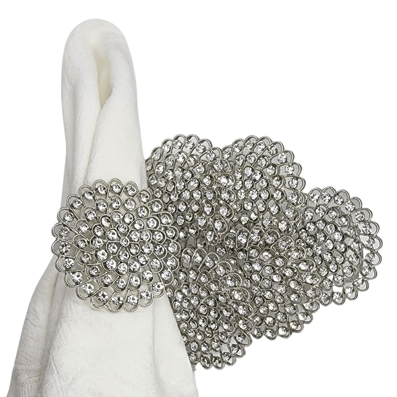 Silver Napkin Rings Vintage Napkin Rings Dinner Napkin Rings Wedding ...