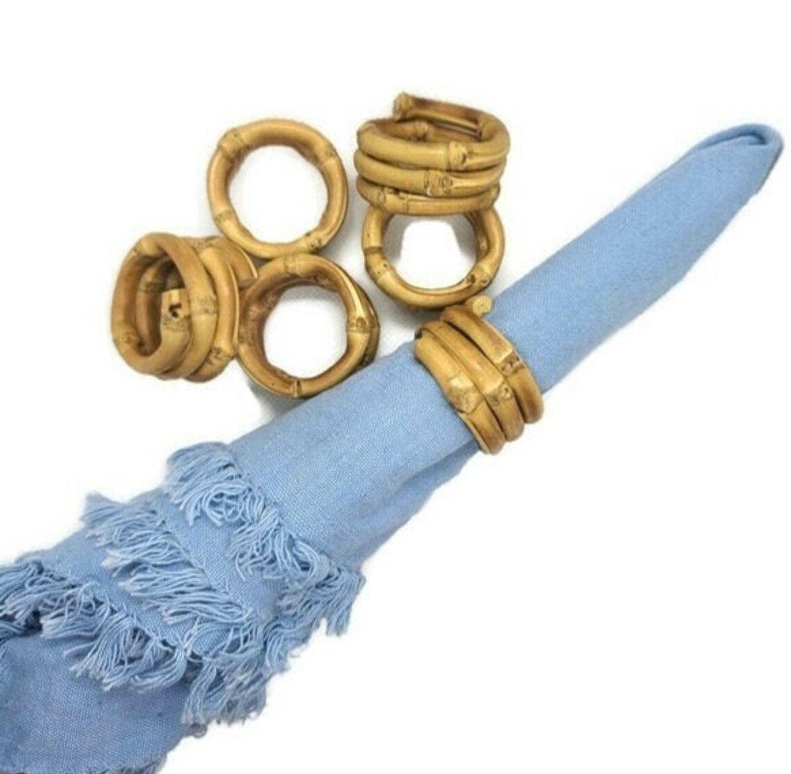 Wooden Napkin Rings Set Rustic Gold Napkin Rings Made of - Etsy