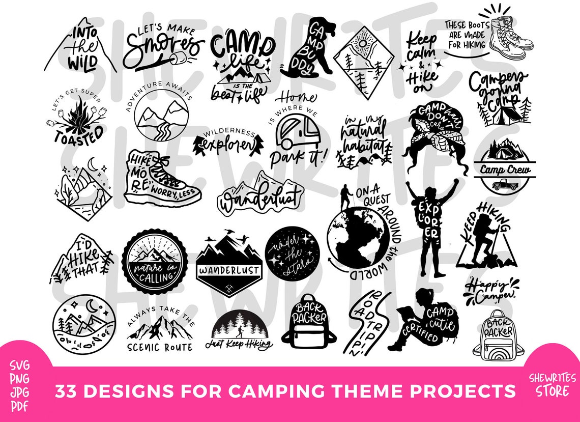 Camping Theme SVG Bundle | Camp Life Svg | Outdoor Life Svg | Camping ...
