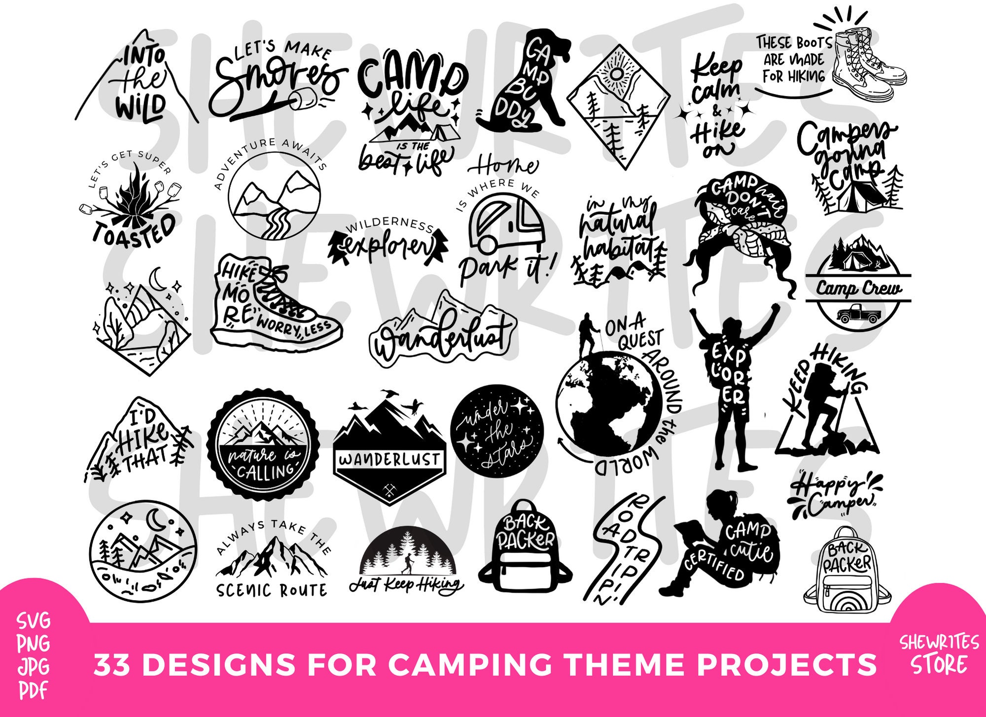 Camping Theme SVG Bundle | Camp Life Svg | Outdoor Life Svg | Camping ...