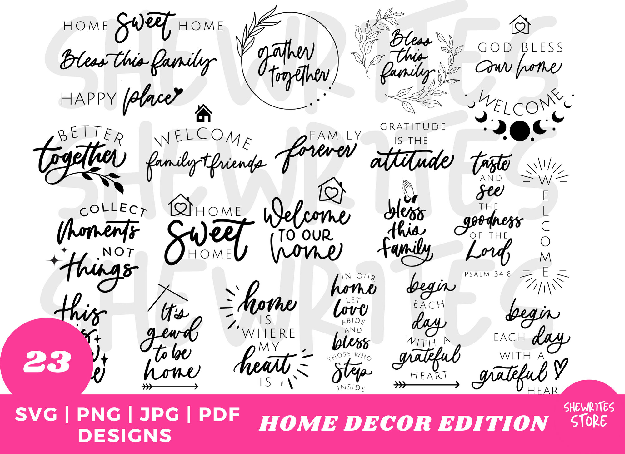 Home Decor SVG Bundle | Home Quotes Svg | Home Art Svg | Home Signs Svg ...