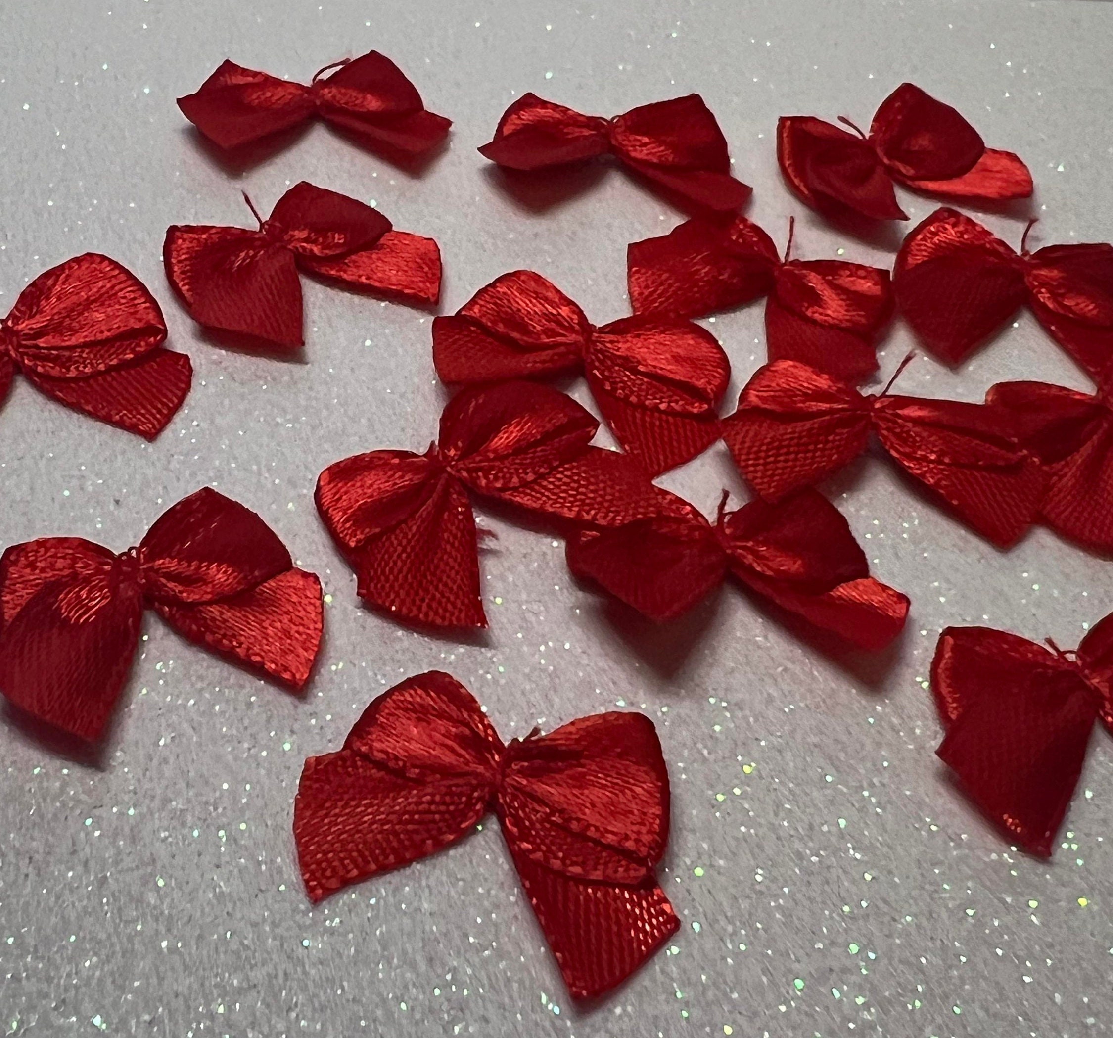 Mini Satin Craft Bows 2cm Baby Blue/baby Pink Red Decoration ...