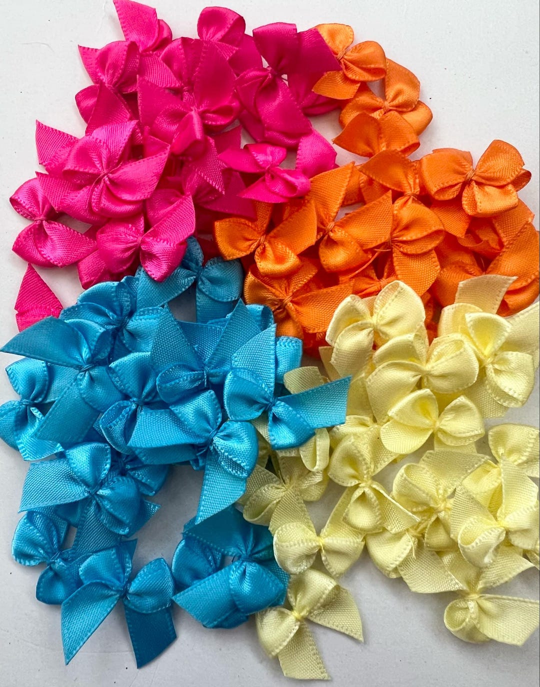 Easter Mix Mini Small Satin Craft Ribbon Bows 2cm Wide Craft ...