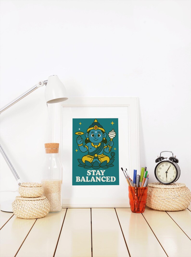Stay Balanced | Vishnu Wall Art | Hindu God of Protection & Harmony ...