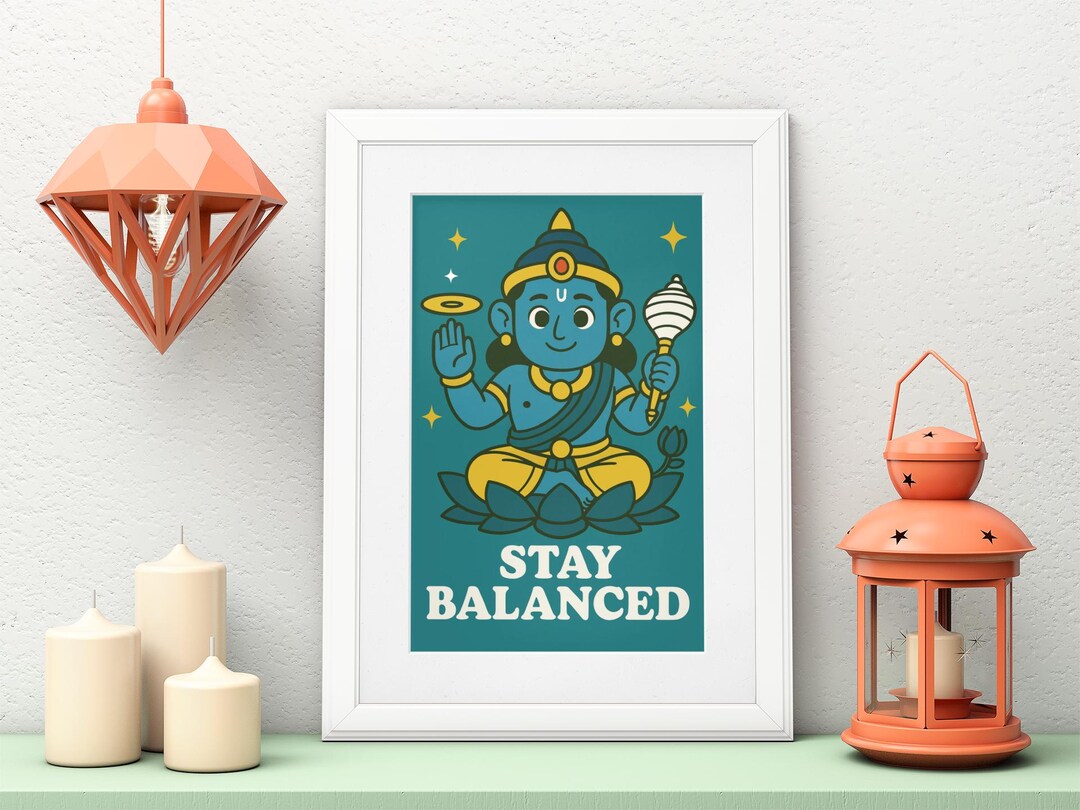 Stay Balanced | Vishnu Wall Art | Hindu God of Protection & Harmony ...