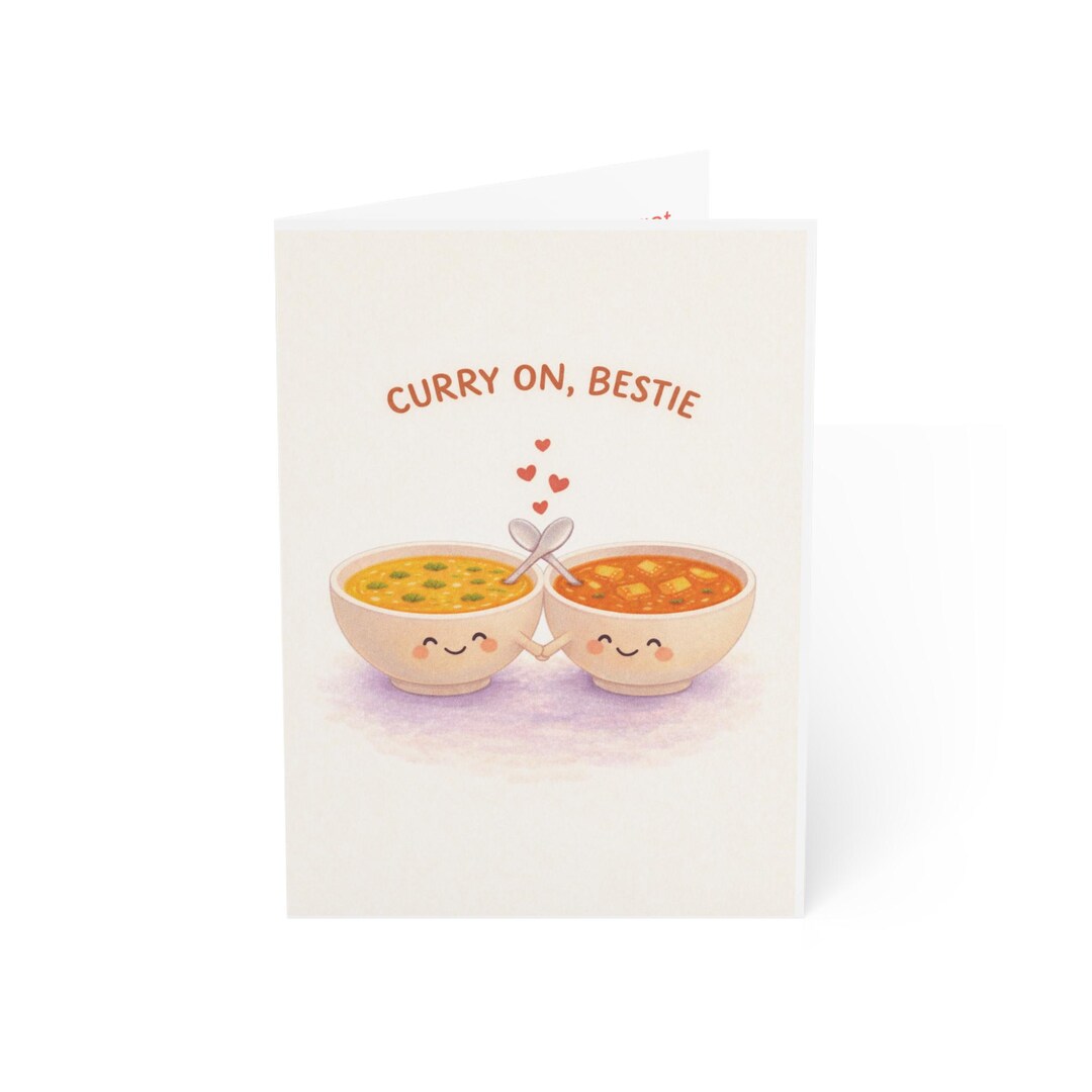 Curry on Bestie Greeting Card | Food Friendship - Etsy