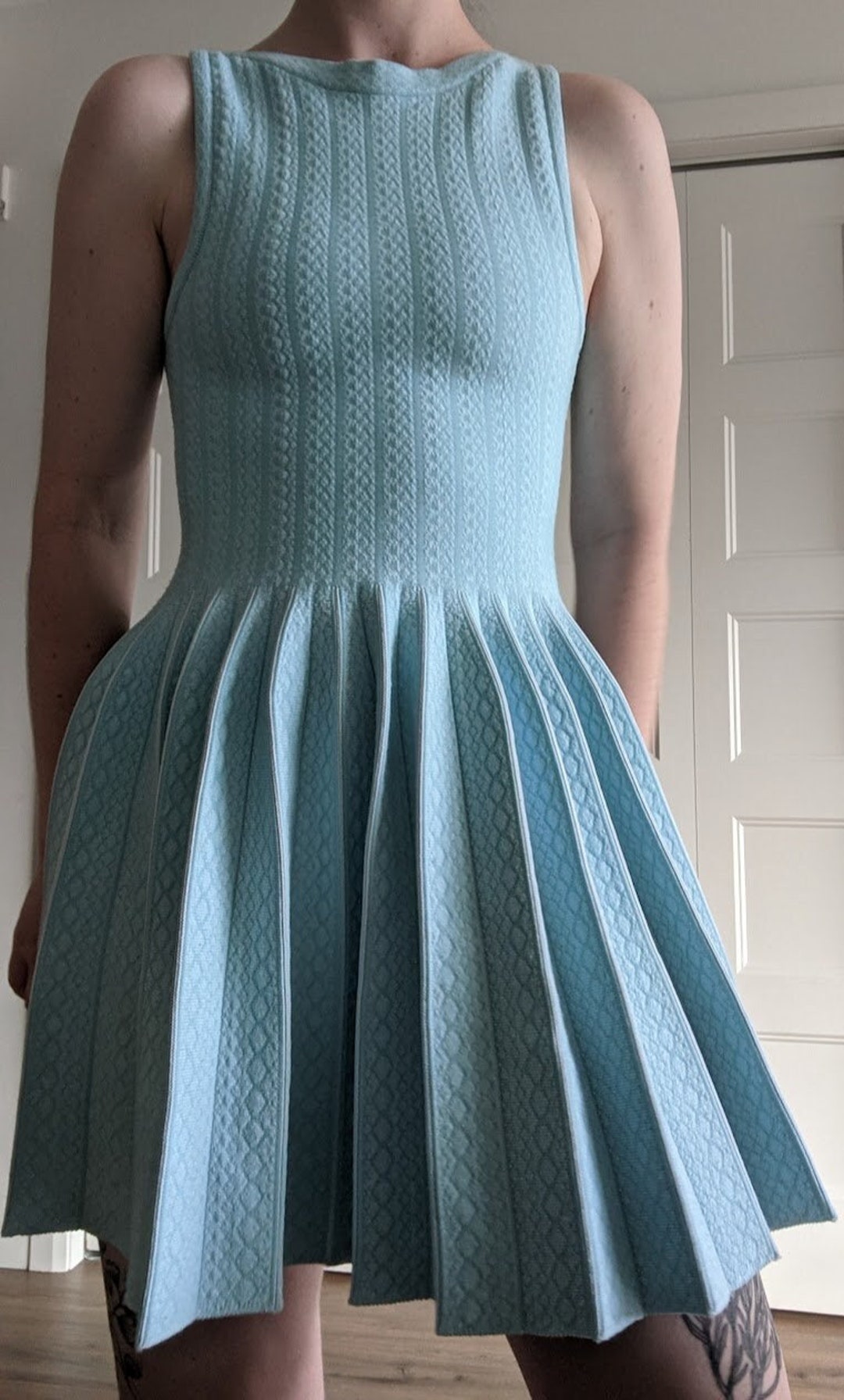 Powder Blue Knit Dress. - Etsy Canada
