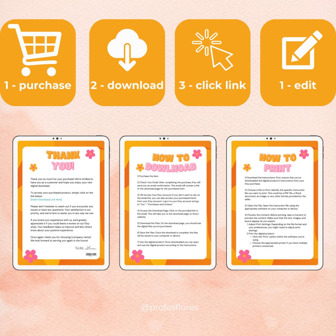 Etsy Digital Product Templates for Sellers - Thank You Note for Digital ...