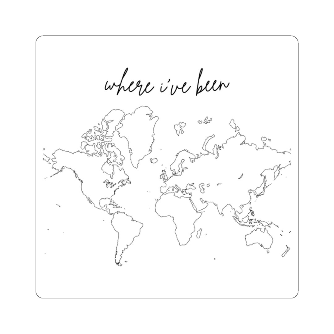 Personalized World Travel Map Sticker Mark Your Global Adventures - Etsy