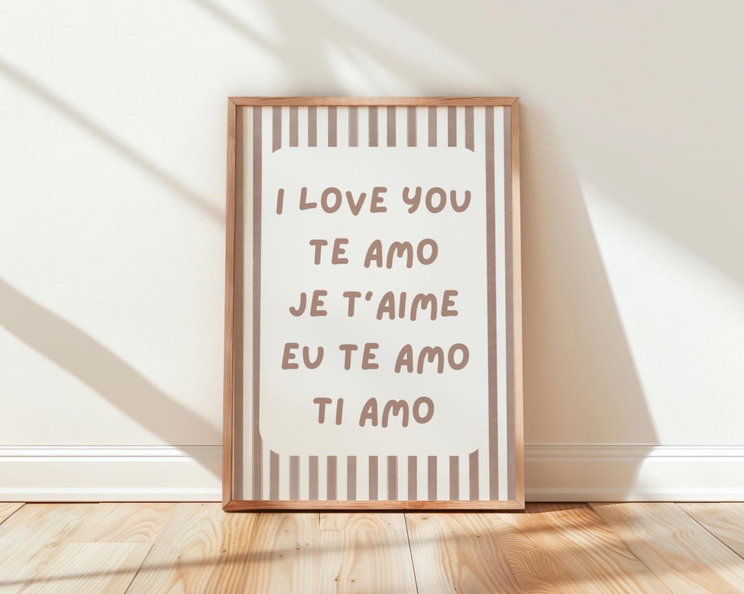 I Love You in Romance Languages Poster - Minimalist Wall Art - Etsy