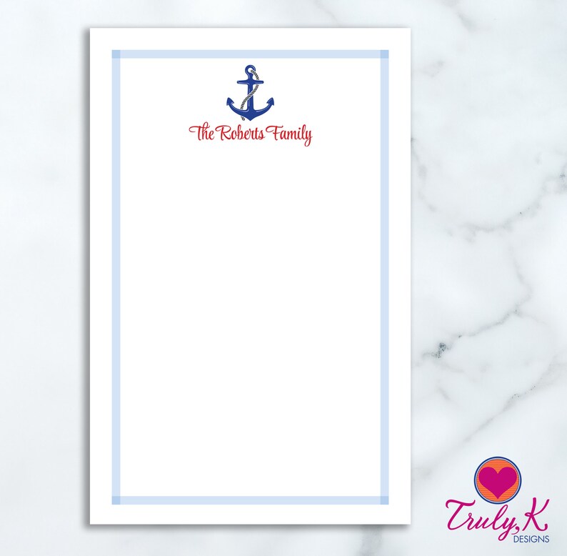 Beach Themed Notepads 50 Page Notepad Personalized Notepad Size 5.5 X 8 ...