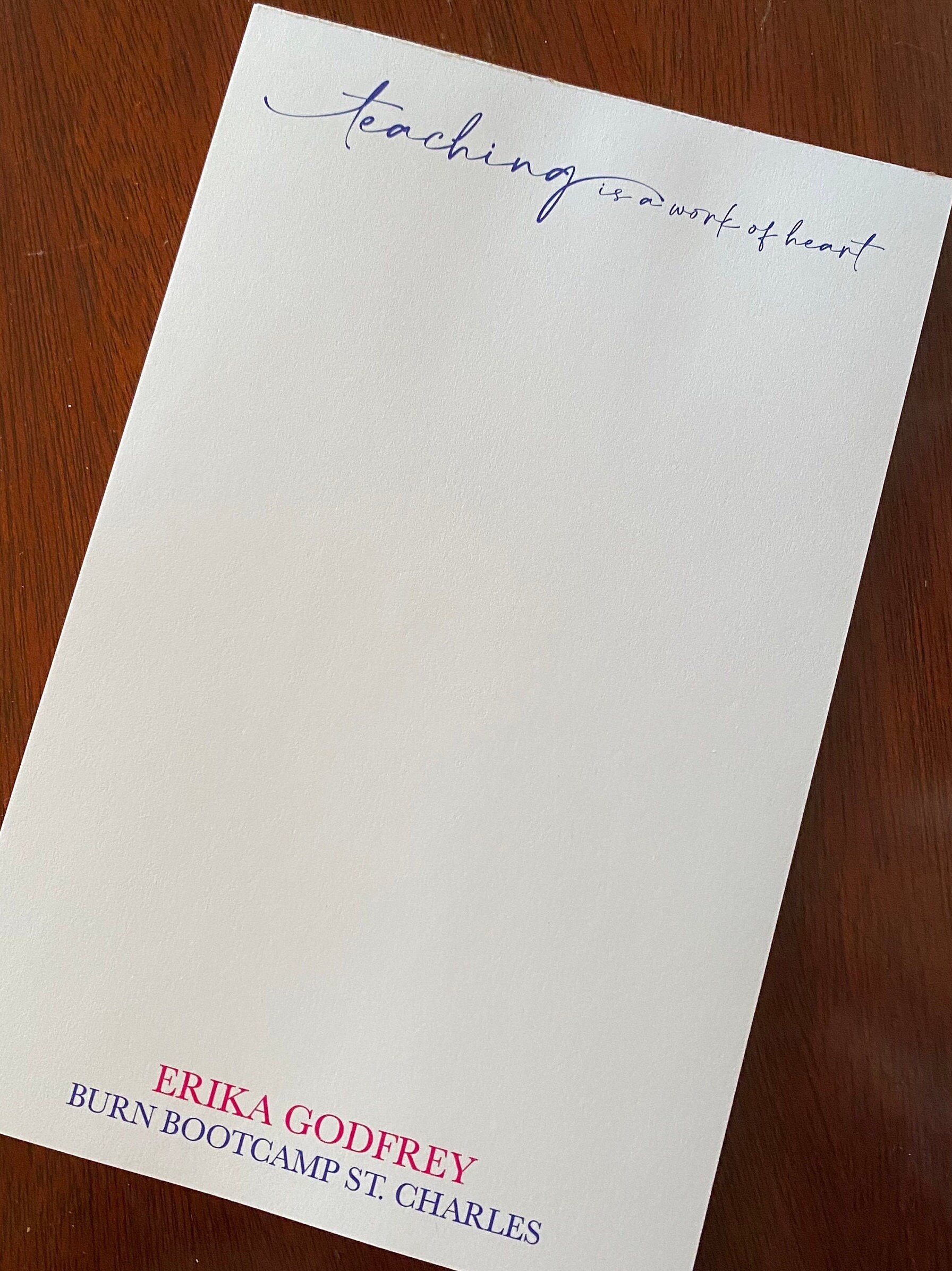 Teacher Notepad Personalized Teacher Notes Teacher Gifts - Etsy