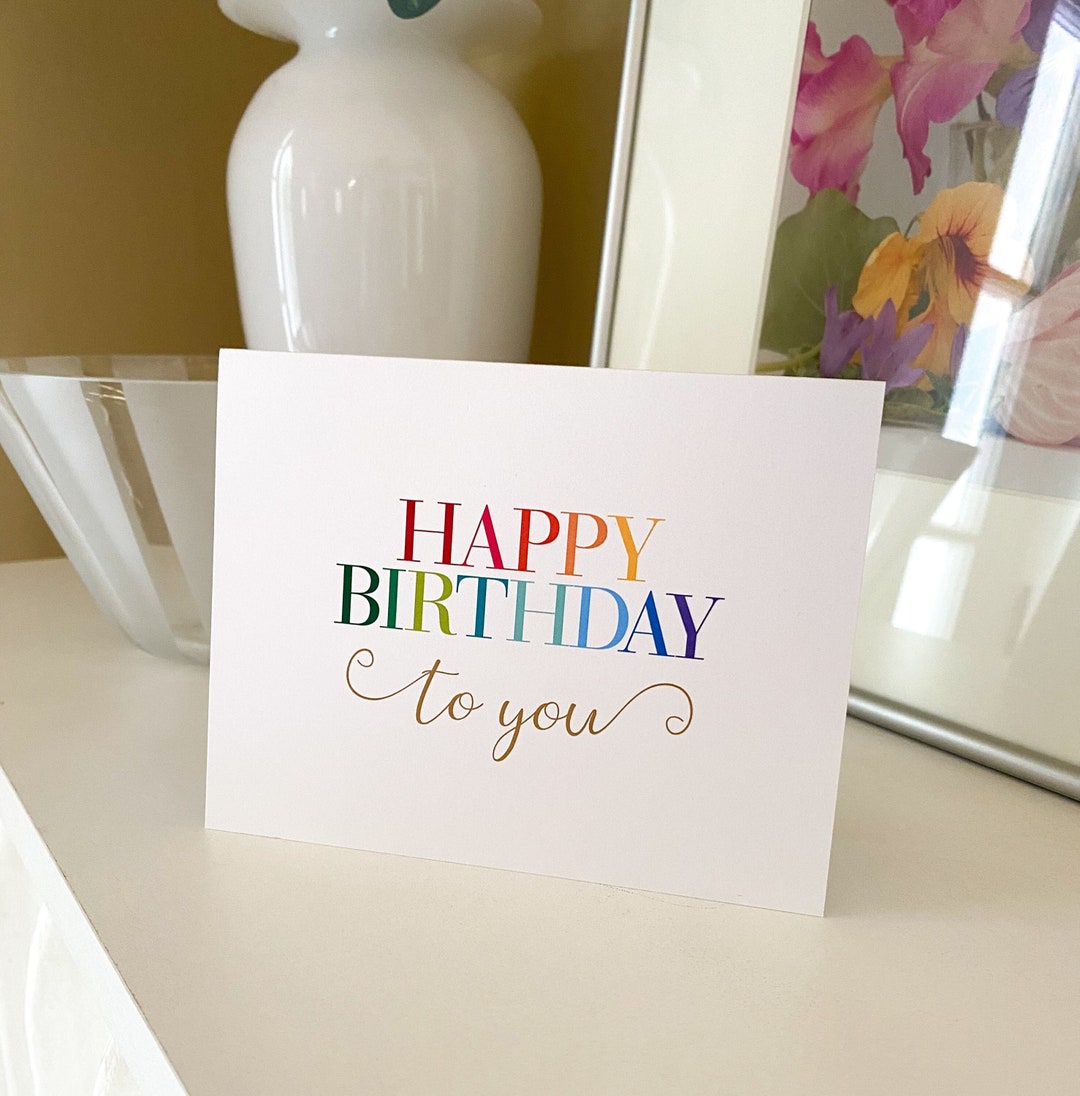 Happy Birthday to You ~ Fold Over Note Cards ~ Size A2 4.25" X 5.5 ...