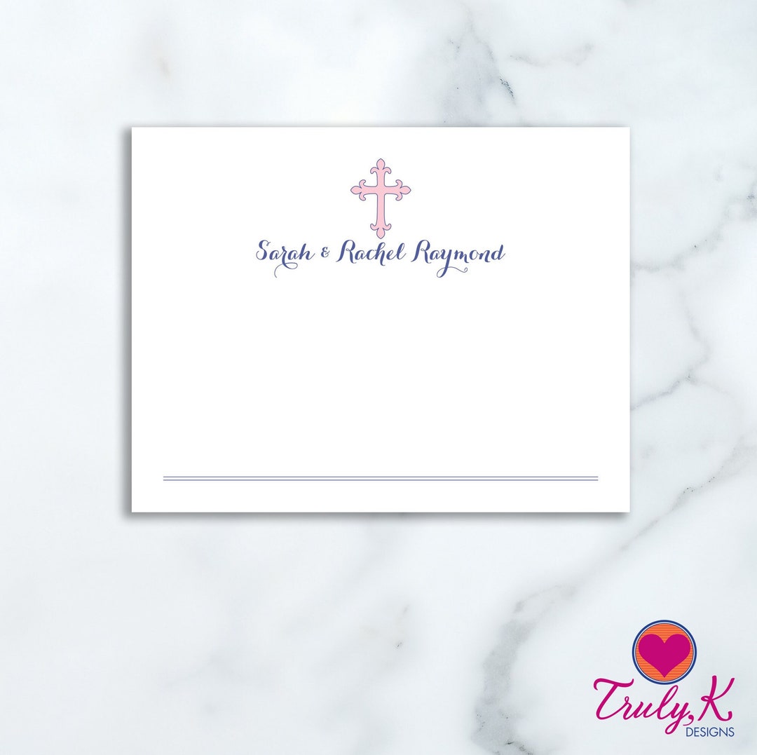 Cross With 2 Colors in Script Size A2 4.25 X 5.5 Personalized ...