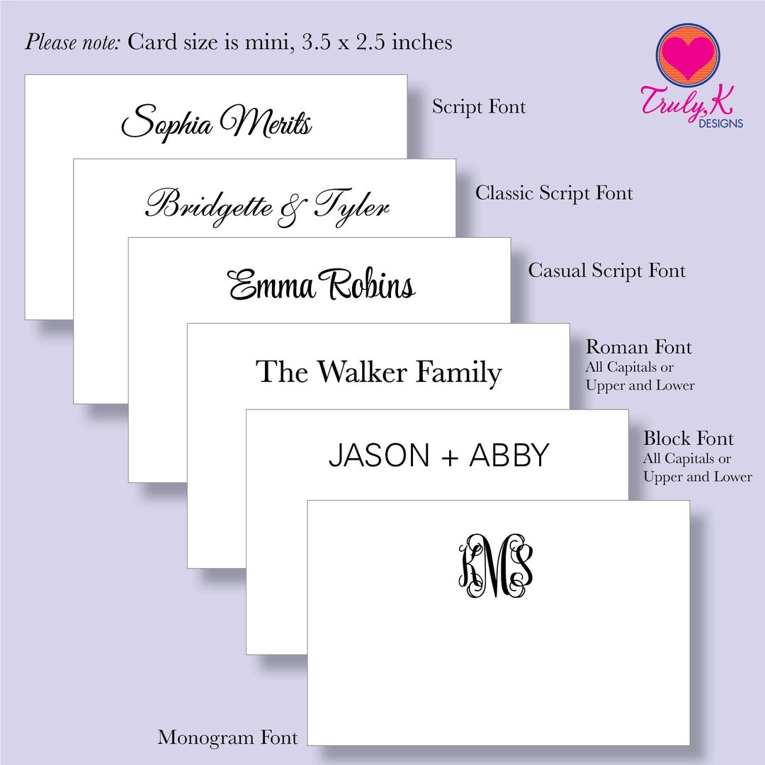 Mini Enclosure Cards & Envelopes, Personalized Small Gift Insert, Tiny ...