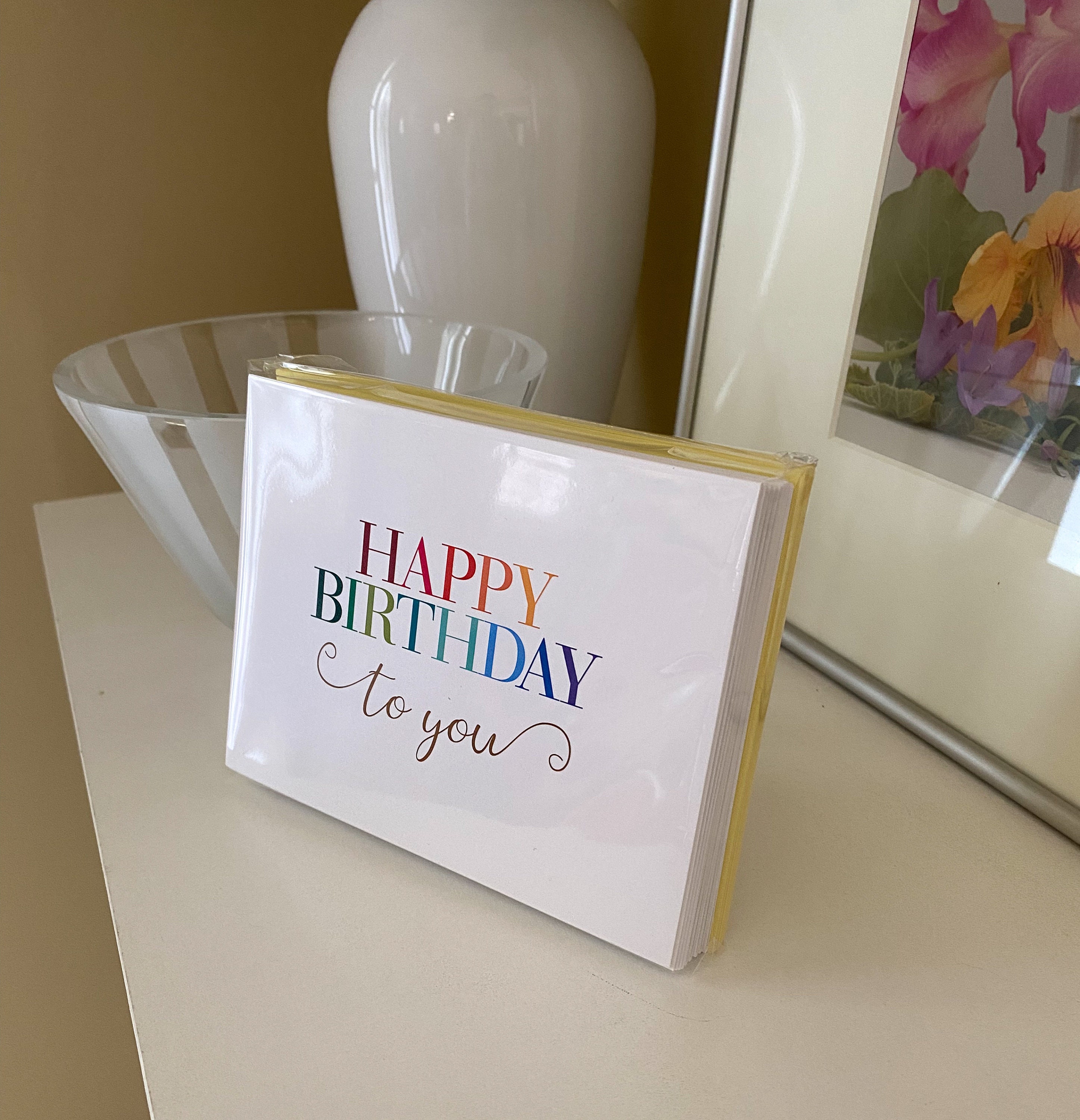 Happy Birthday to You Fold Over Note Cards Size A2 4.25 X 5.5 ...