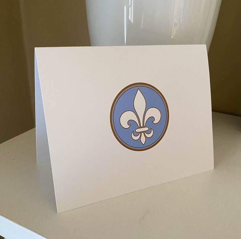 Fleur De Lis ~ Fold Over Note Cards ~ Size A2 4.25" X 5.5 ...