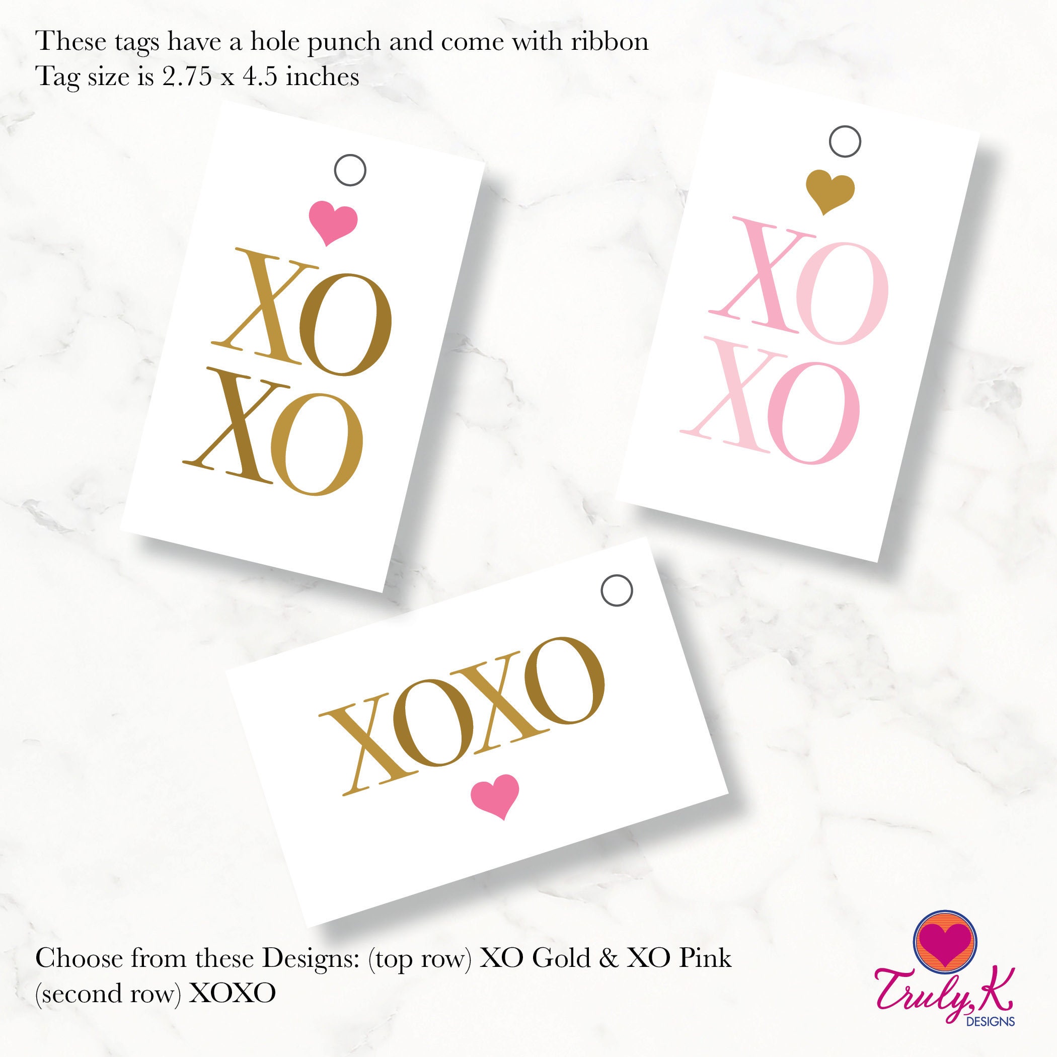 Love Gift Tags XO Valentine's Day Everyday XOXO Gift Tags Size 2.75 X 4 ...