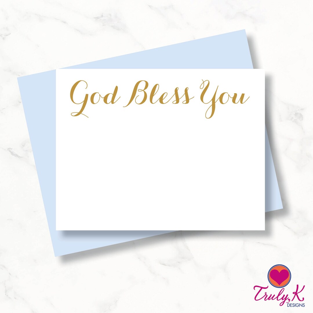 God Bless You ~ Flat Note Cards ~ Size A2 4.25" X 5.5" ~ Set of 10 ...