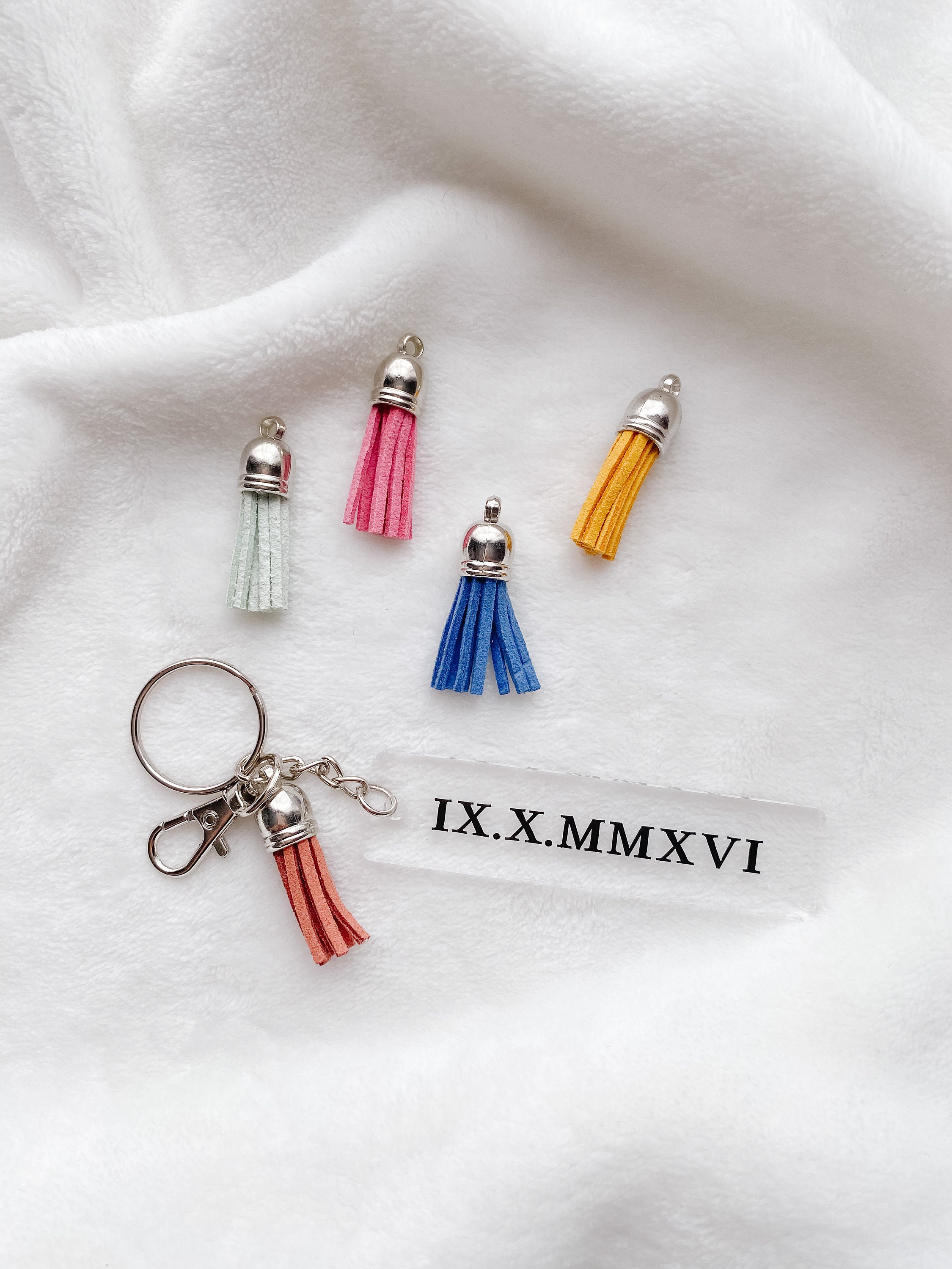 Personalized Long Acrylic Keychain Roman Numeral Wedding - Etsy Australia