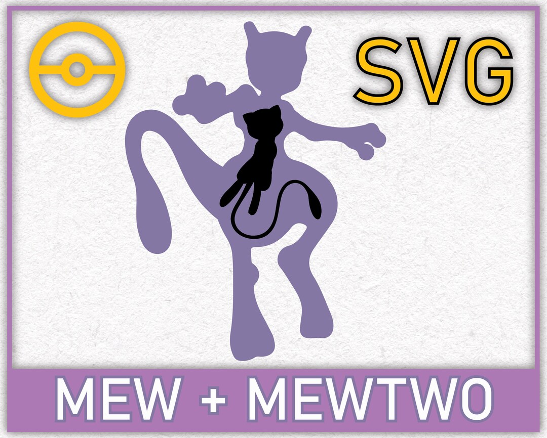 Mew & Mewtwo Design Pokemon Evolutions SVG Bundle Digital File Download ...