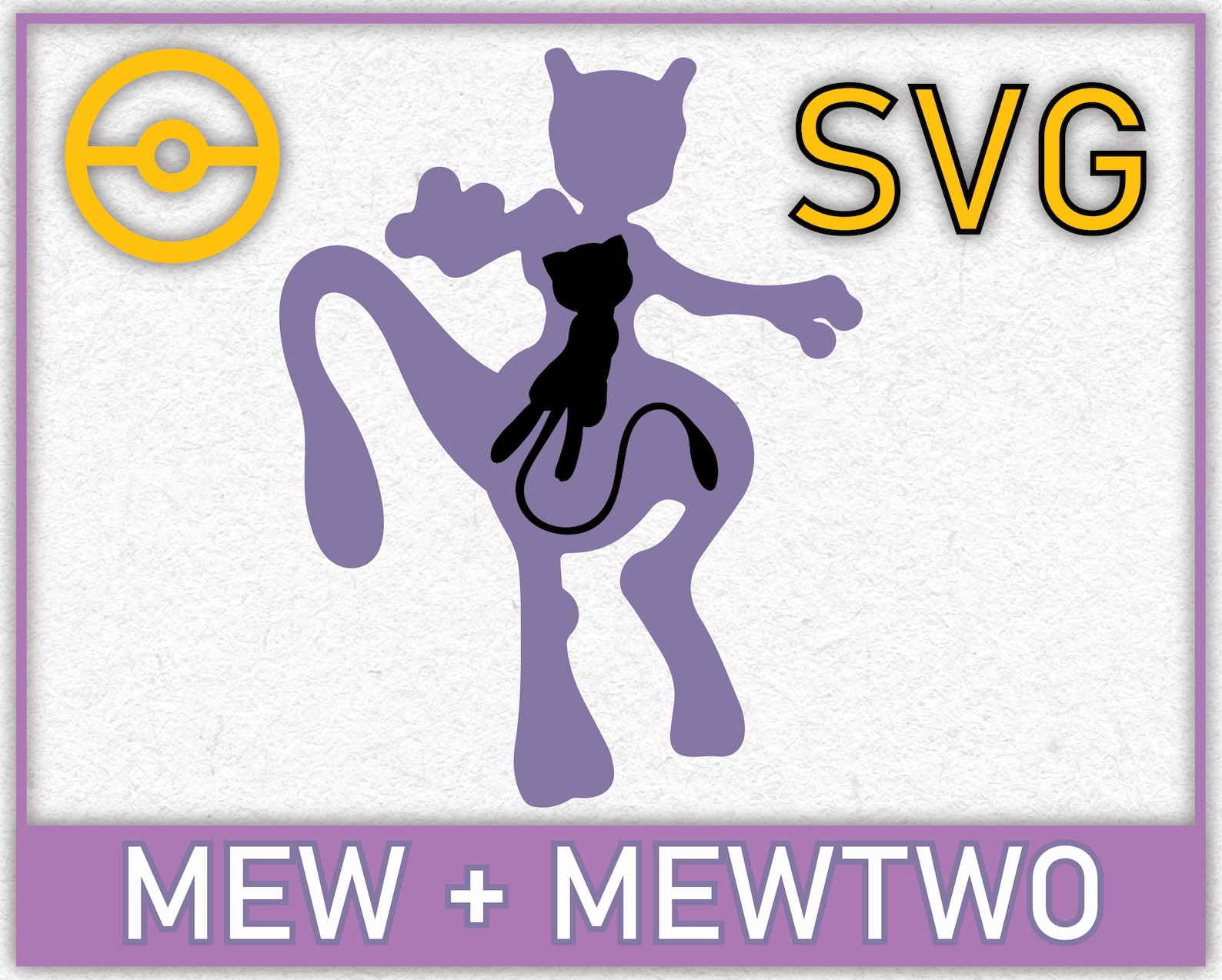 Mew & Mewtwo Design Pokemon Evolutions SVG Bundle Digital File Download ...