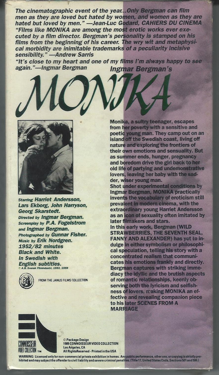 Ingmar Bergman's Monika-vhs-rare Factory Sealed - Etsy