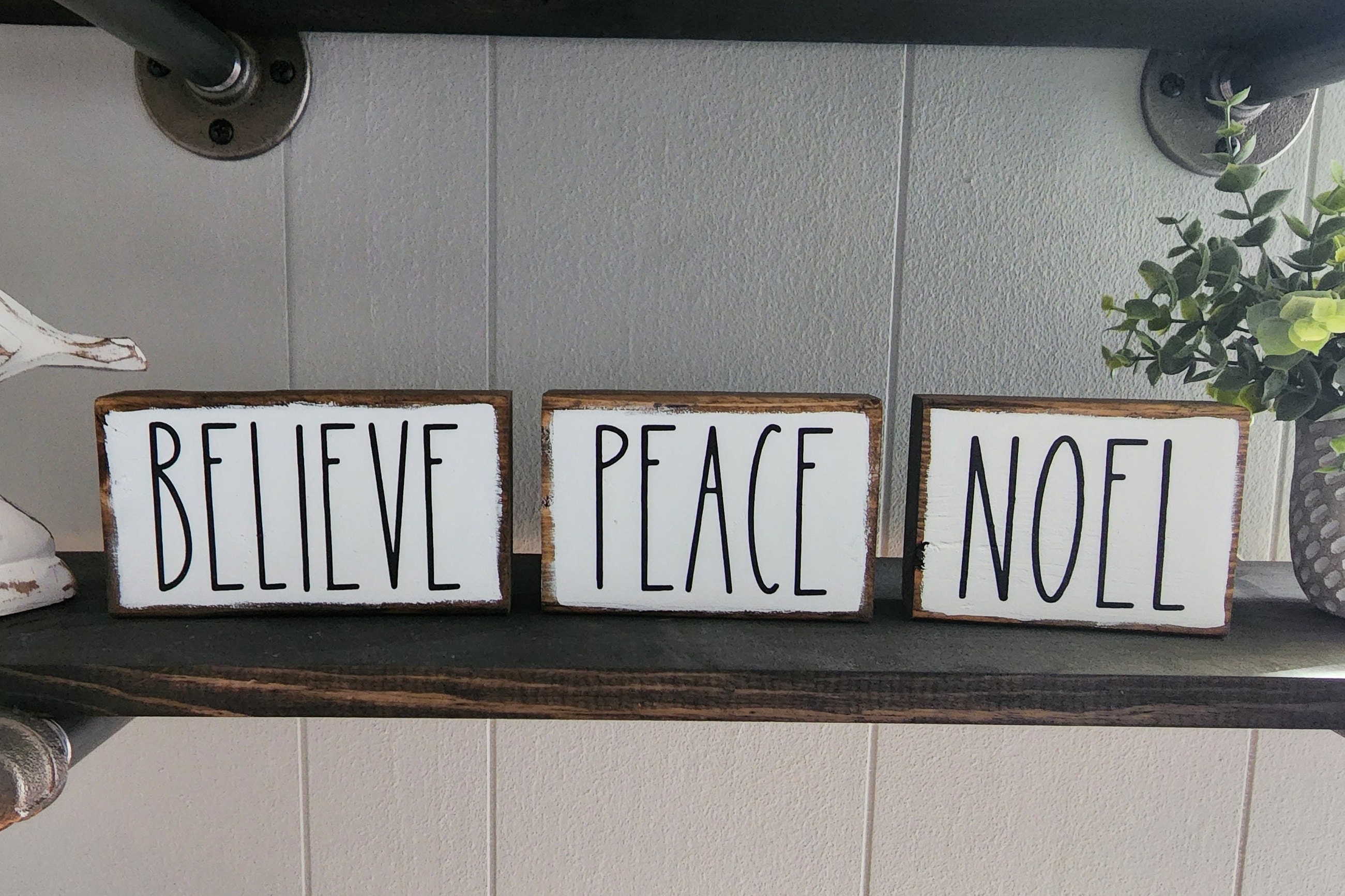 Set of 3 Rustic Wood Block Signs Rae Dunn Inspired Farmhouse Fall ...