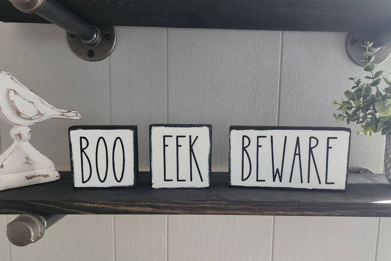 Set of 3 Rustic Wood Block Signs Rae Dunn Inspired Farmhouse Fall ...