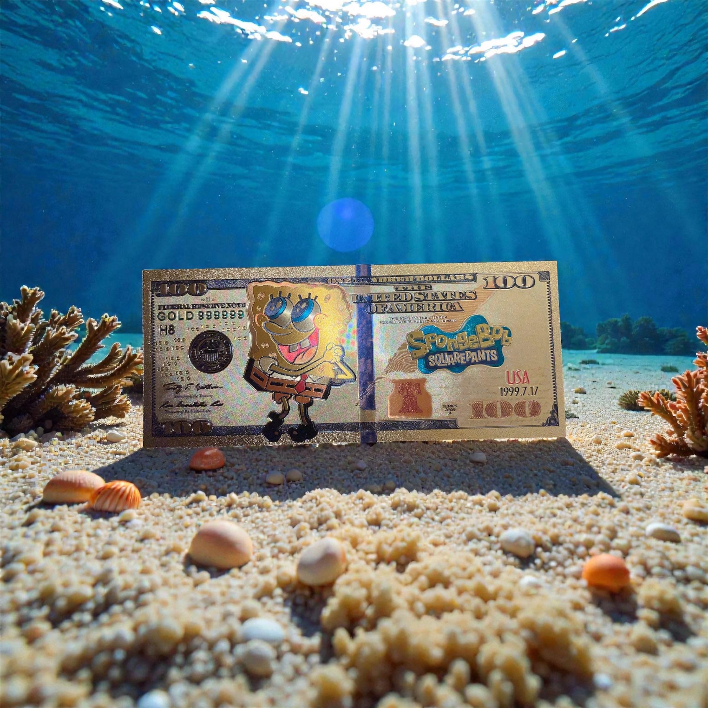 24K Gold Foil Collectors Banknote - (6) Sponge Bob Cartoon TV Show ...