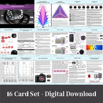 Camera Basics Cheat Sheet Set - 16 Cards - Basics for New Camera Owner, Beginner Photographer ...