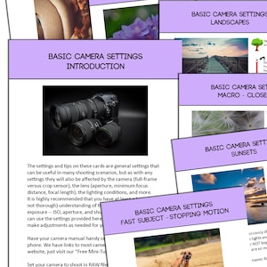 Basic Camera Settings Cheat Sheets for Beginner Photographers + Now ...
