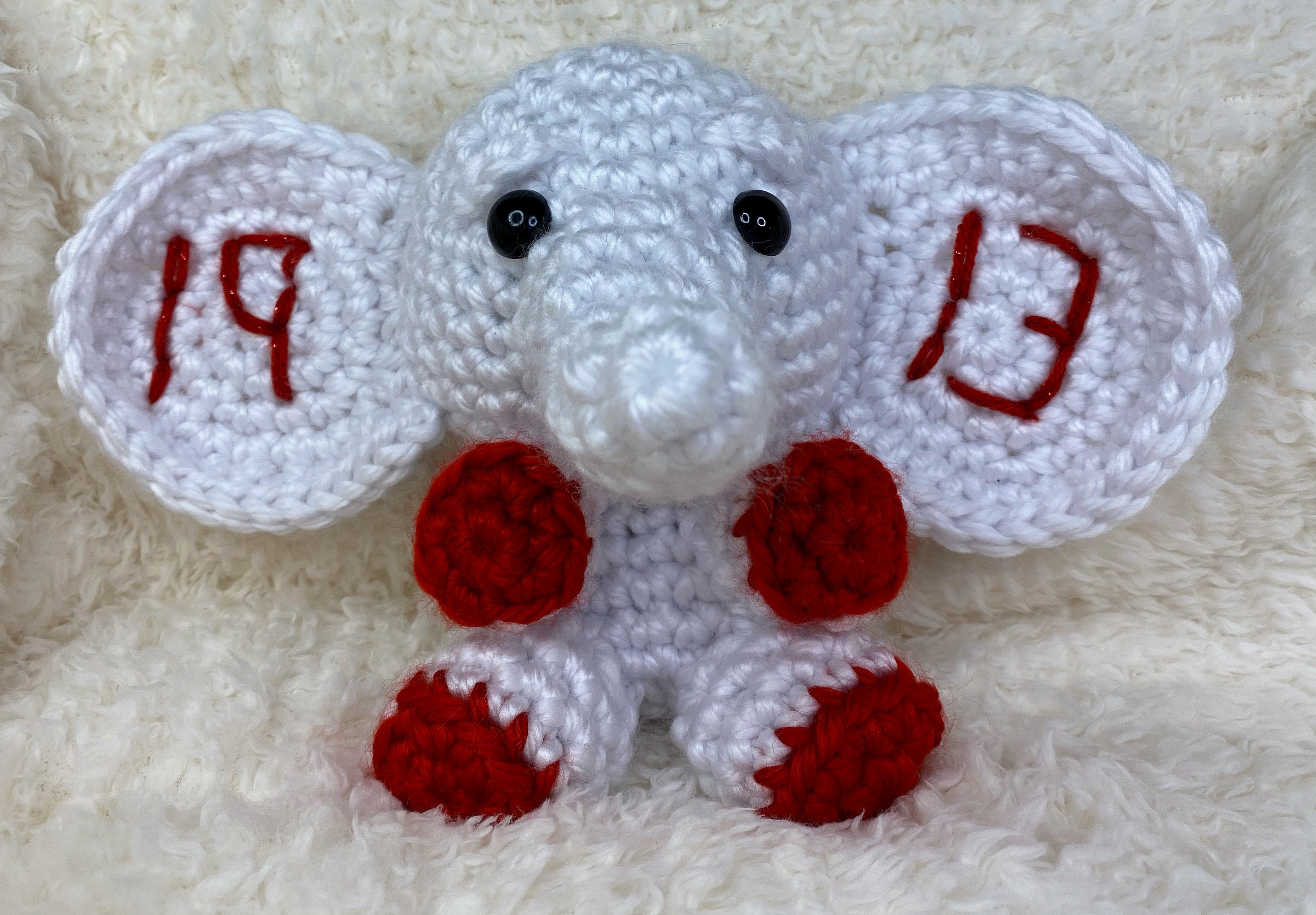 Red & White Elephant Crochet Plush - Etsy Ireland