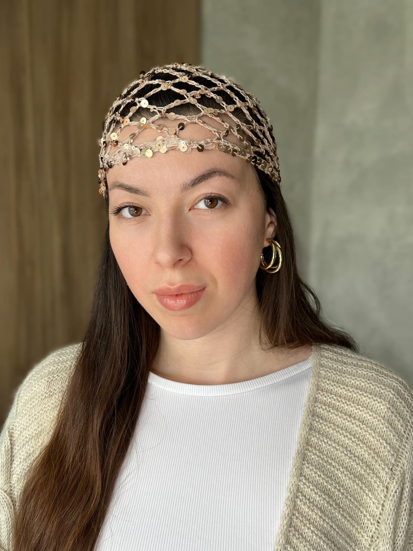 Cotton Glitter Beanie With Sequins, Summer Crochet Hat, Women Boho ...
