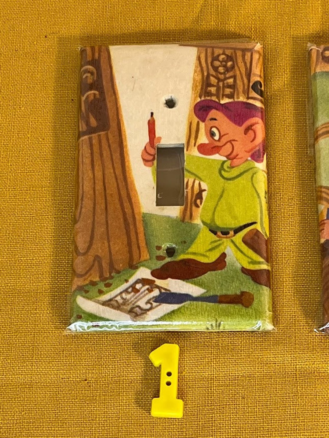 Original Snow White and 7 Dwarfs Book Decoupaged Single Switch Light ...