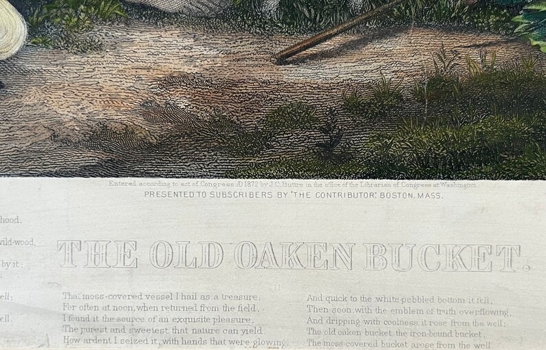1872 Rare Original the Old Oaken Bucket Poem - Etsy